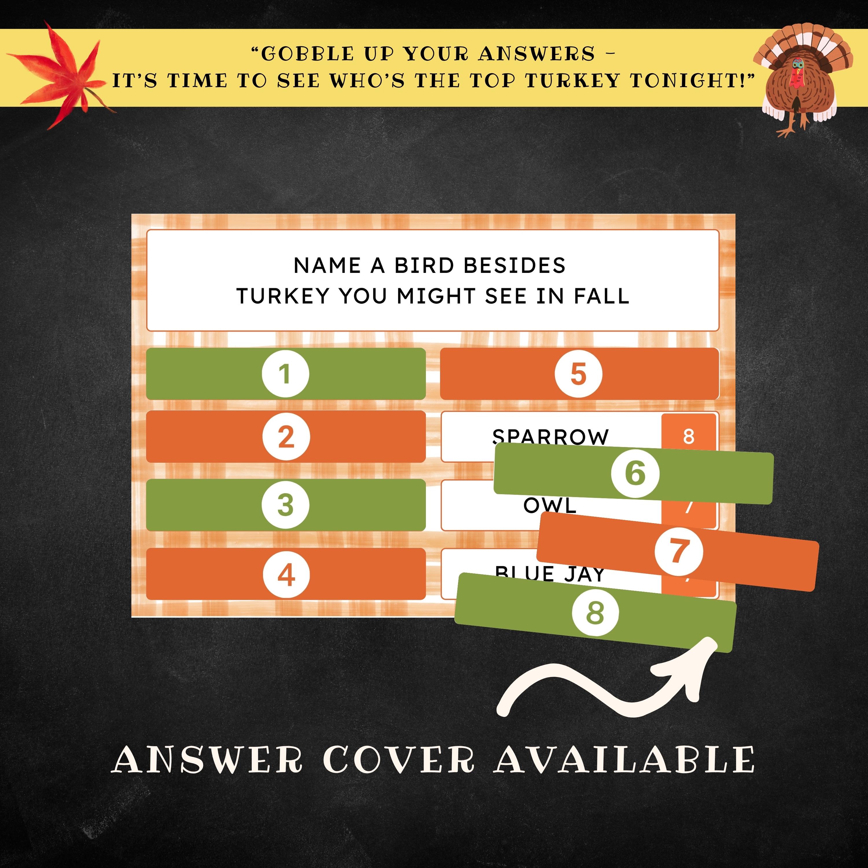 Thanksgiving Friendly Feud Printable Party Games Family Activities Fall ...