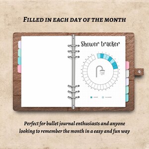 Shower Tracker Journal Pages Printable Wheel Tracker Bujo Printable ...