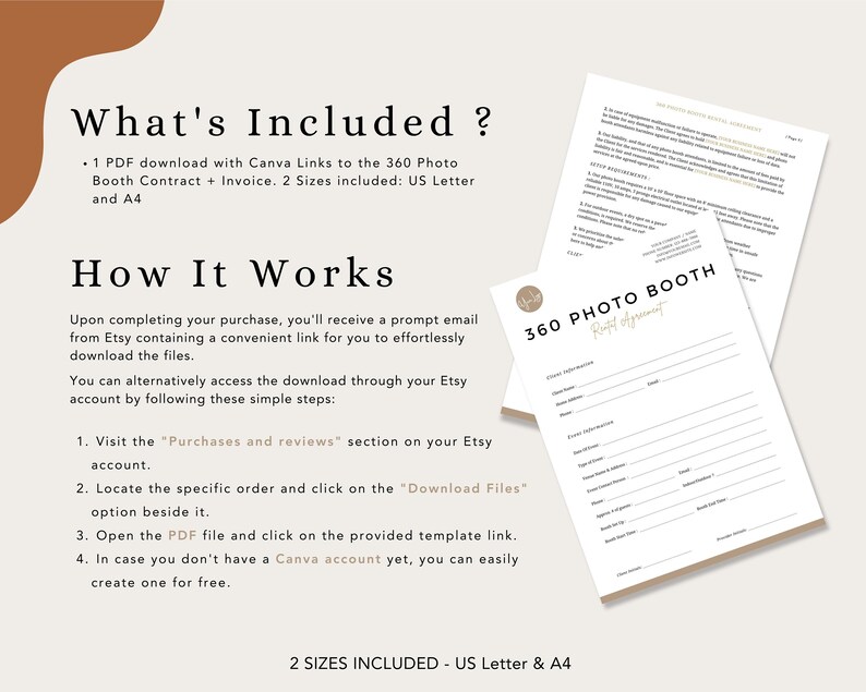360 Photo Booth Contract Template, Photo Booth Template, Canva Contract ...
