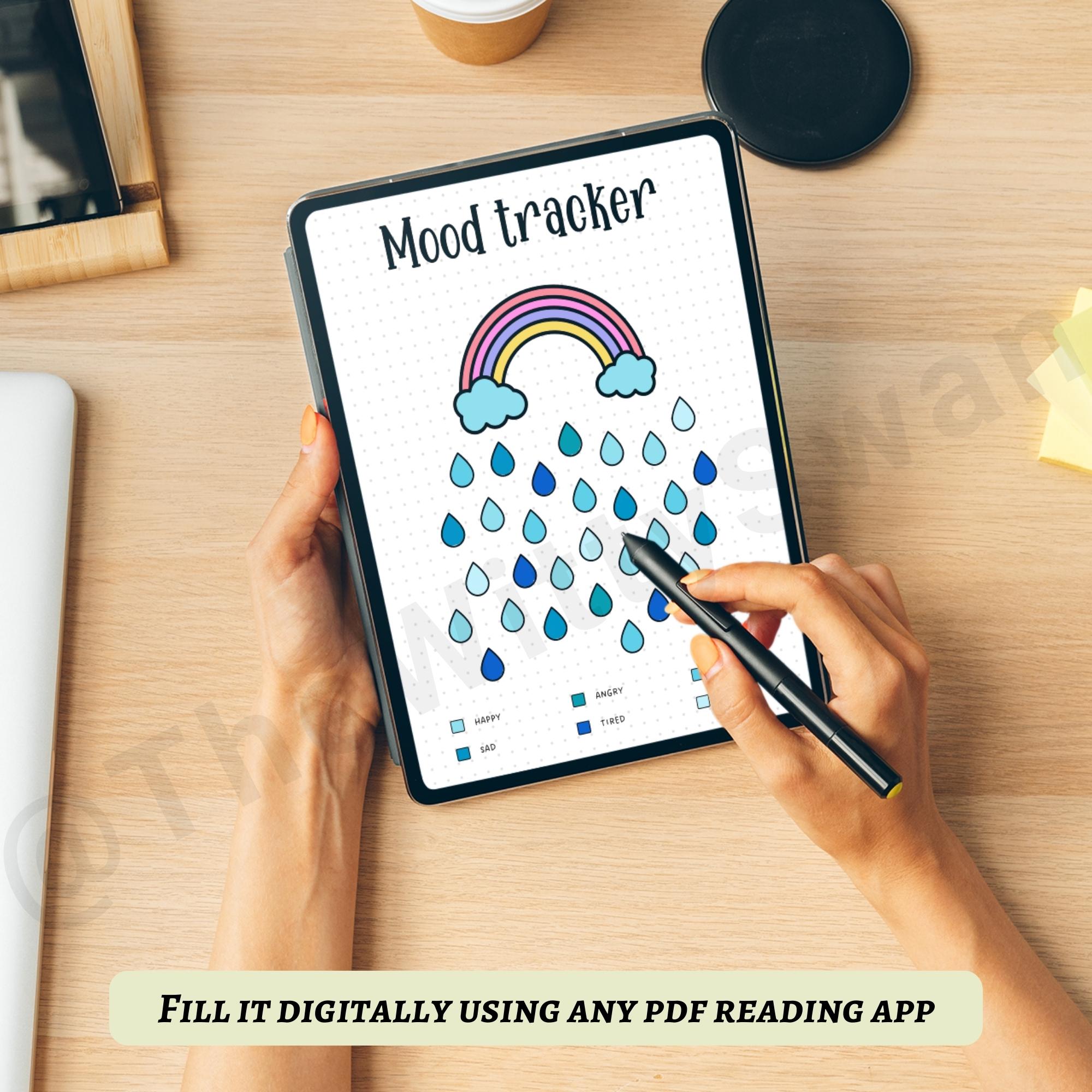 Rainbow Mood Tracker Journal Pages Printable Mood Habit Tracker Bujo ...