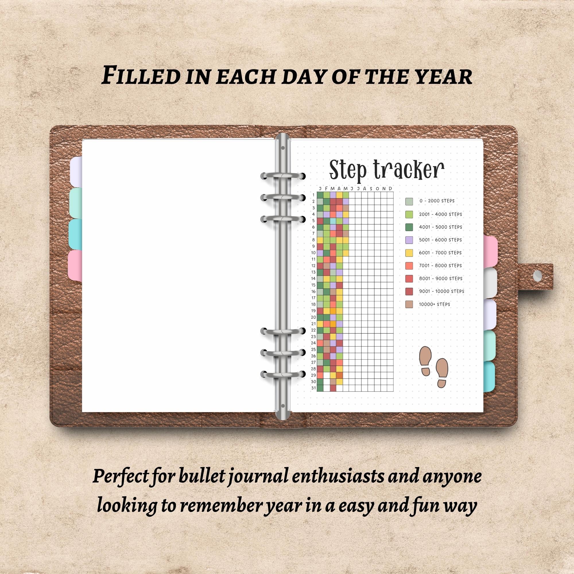 Daily Steps Planner Tracker Printable Journal Pages Yearly Health ...