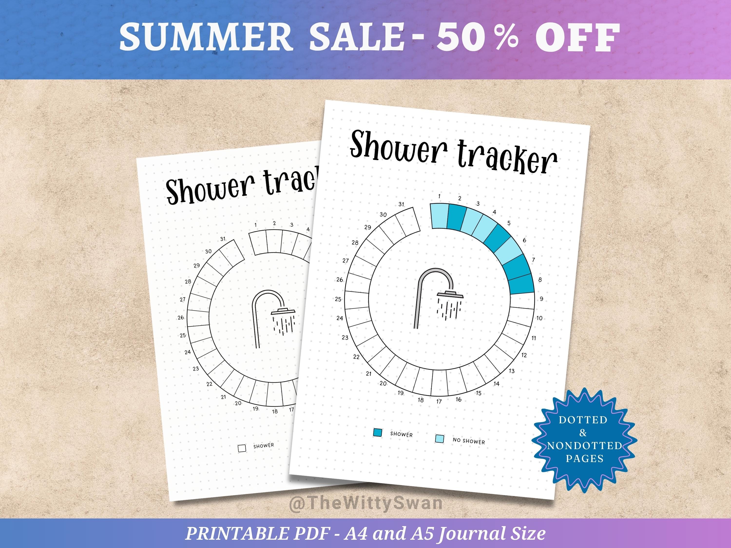 Shower Tracker Journal Pages Printable Wheel Tracker Bujo Printable ...