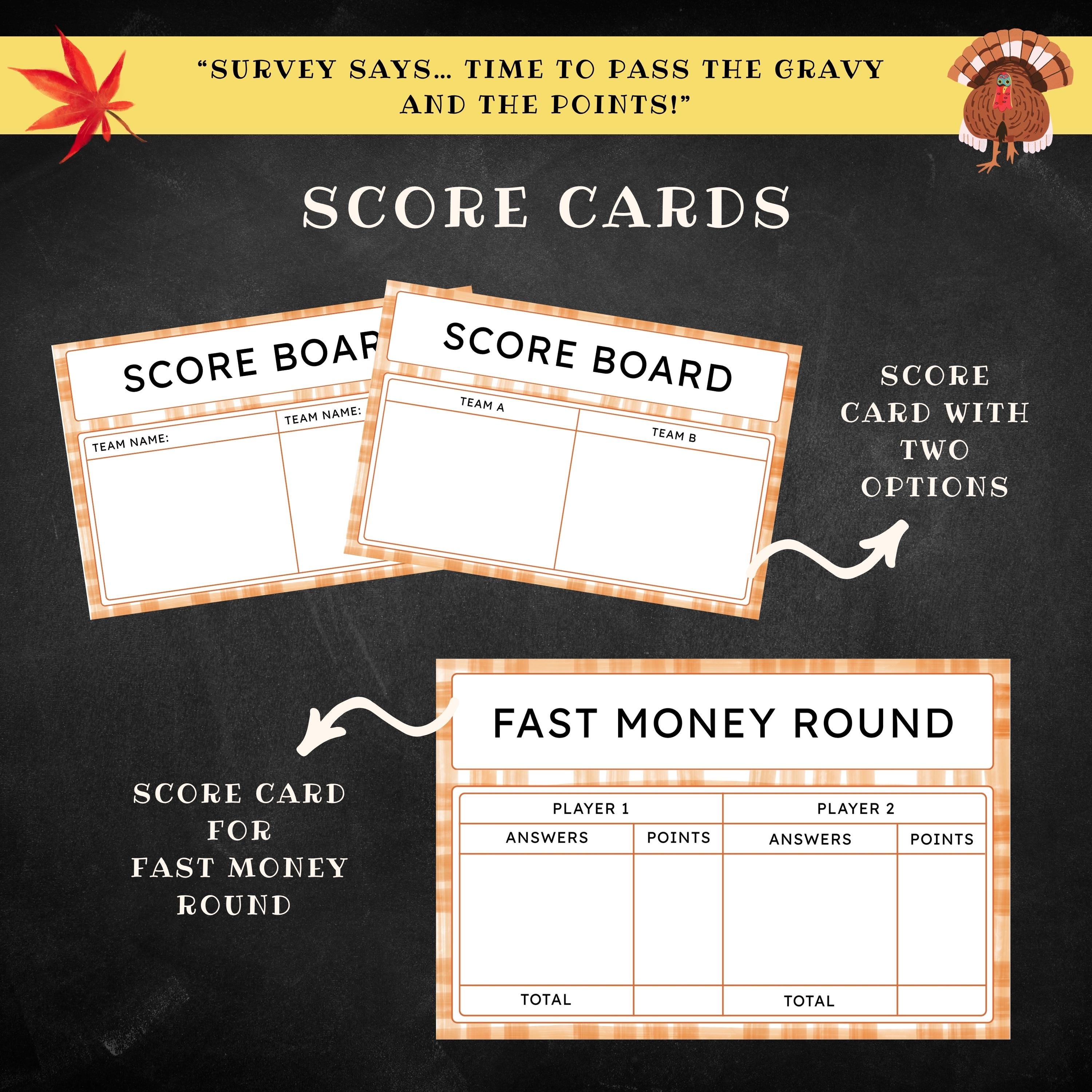 Thanksgiving Friendly Feud Printable Party Games Family Activities Fall ...