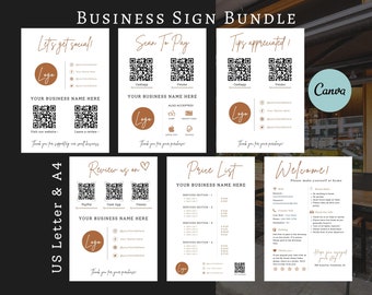 Custom Business Review Sign, QR Code Review Us Sign Template, Scan to ...