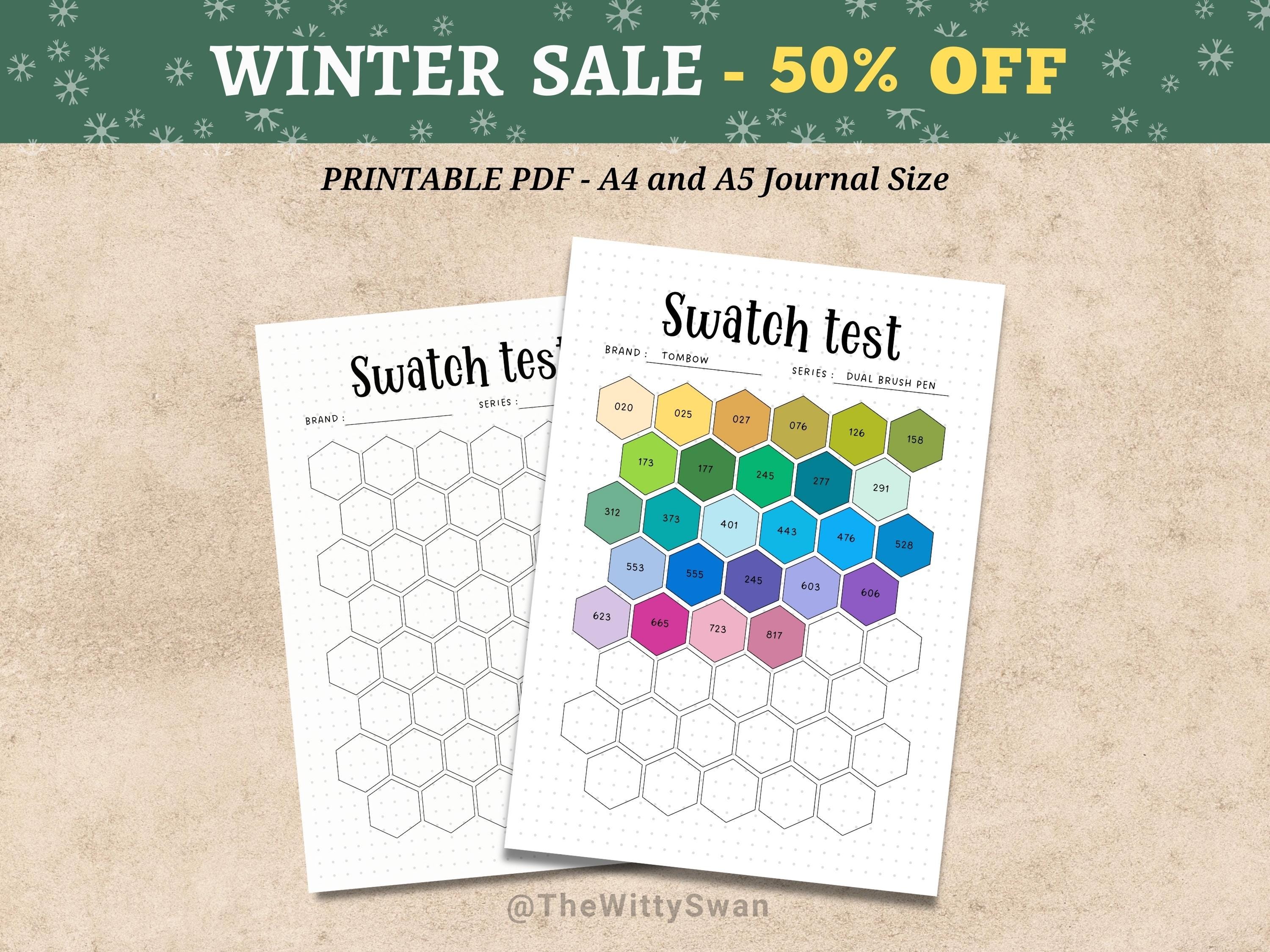 Swatch Test Page Journal Pages Printable Color Tracker Bujo Printable ...