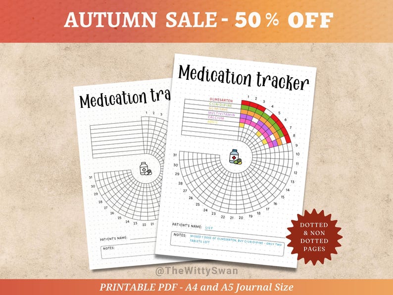 Medication Tracker Printable Journal Pages Pill Tracker Monthly ...