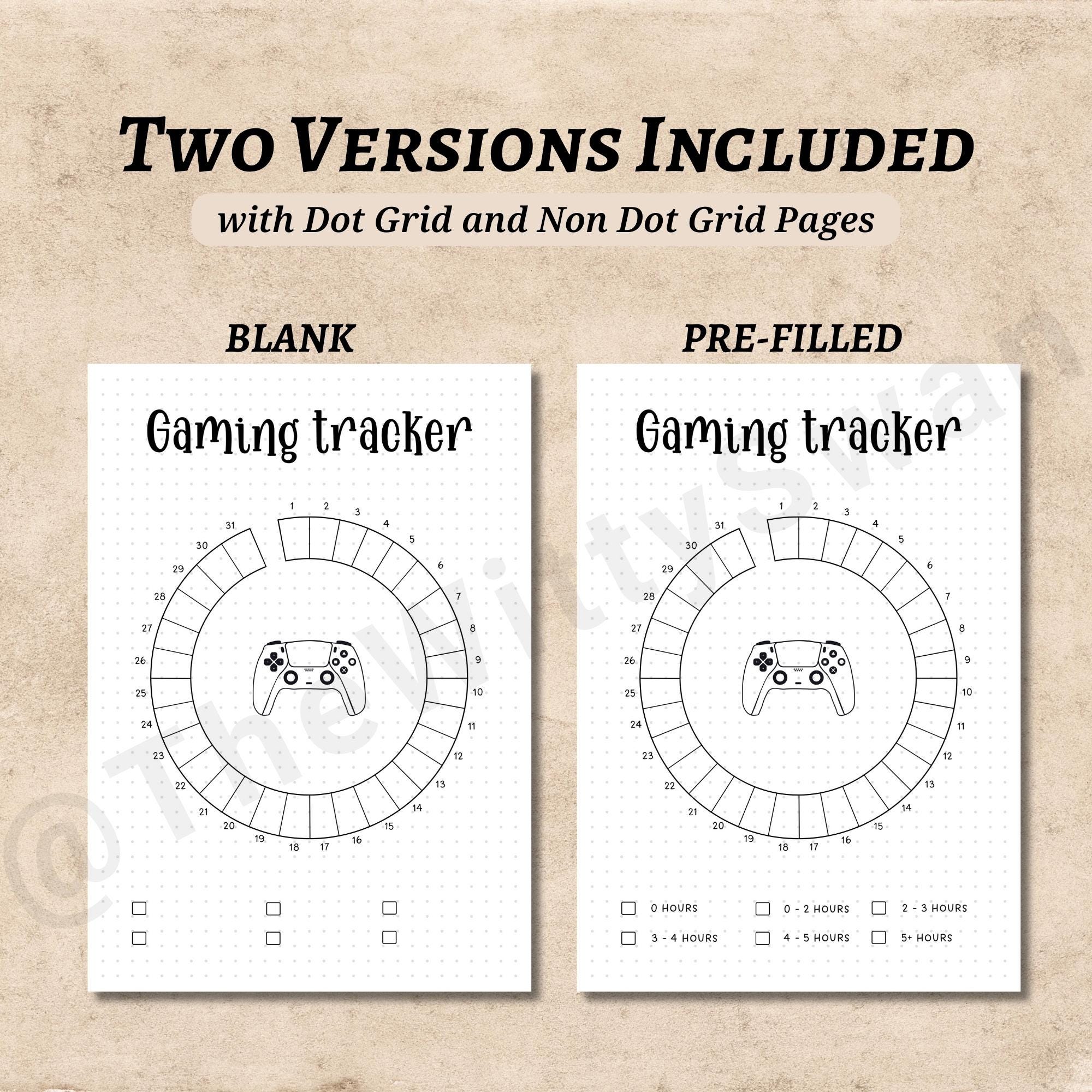 Gaming Tracker Printable Journal Pages Monthly Tracker Bujo Printable ...