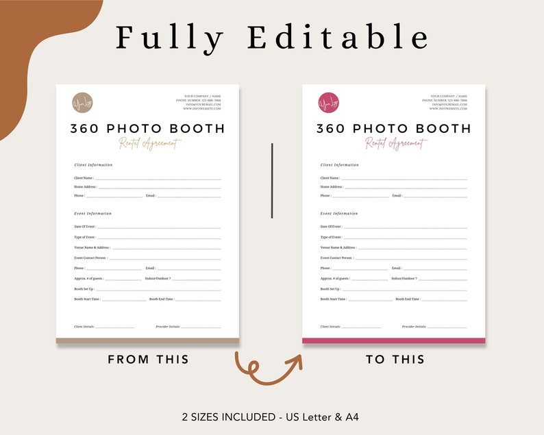 360 Photo Booth Contract Template, Photo Booth Template, Canva Contract ...