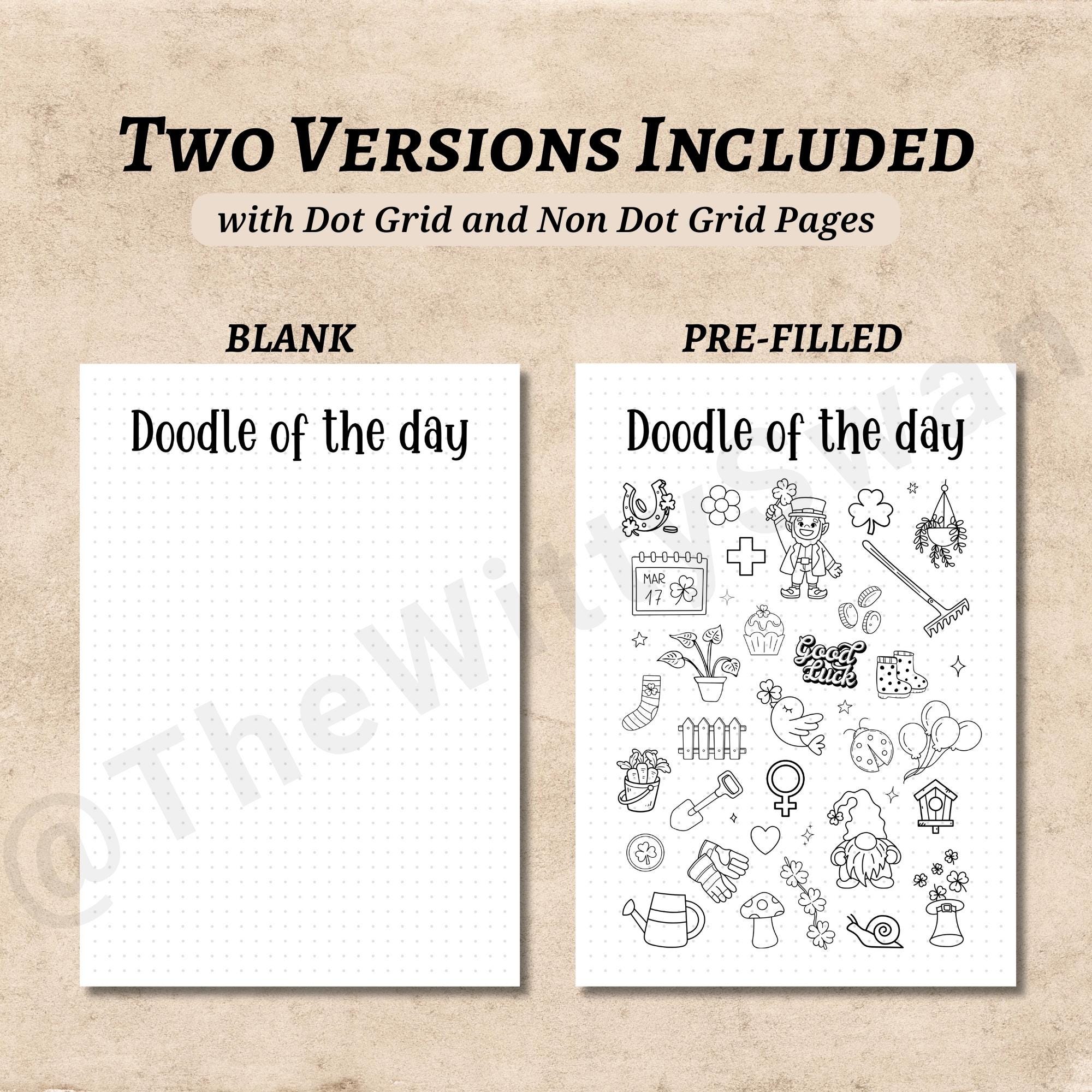 Doodle of the Day Printable Journal Pages Monthly Doodle of the Day ...