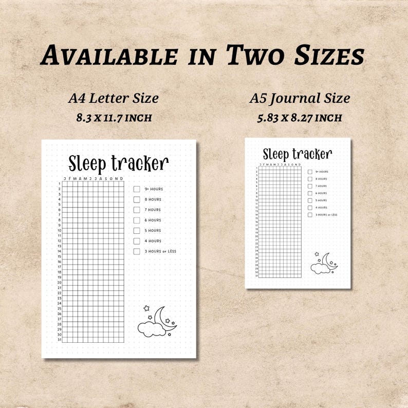 Sleep Tracker Printable Journal Pages Yearly Tracker Bujo Printable Nap ...