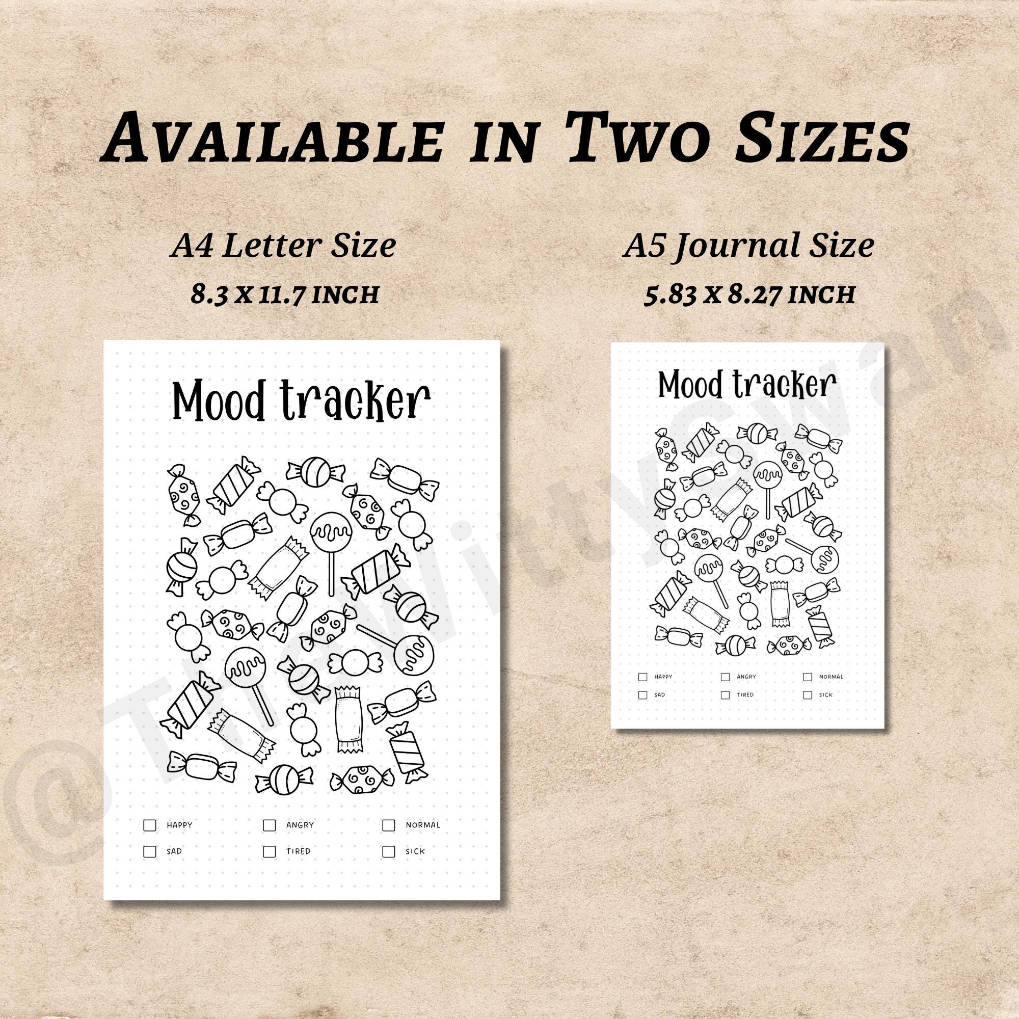 Candy Mood Tracker Planner Insert A5 Journal Printable Pages Mood Habit ...