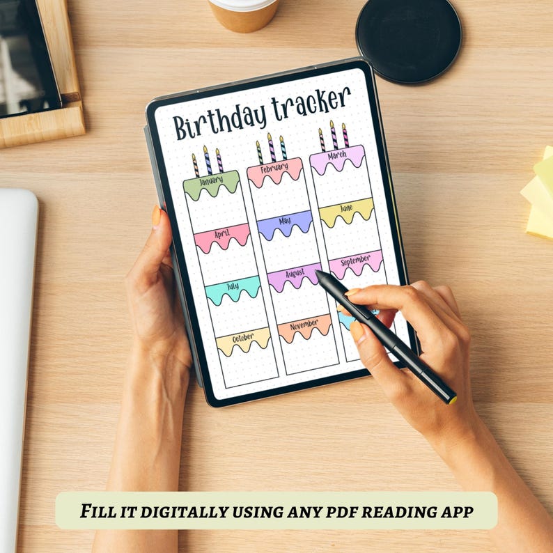 Birthday Tracker Journal Pages Printable Birthday Reminder Bujo ...