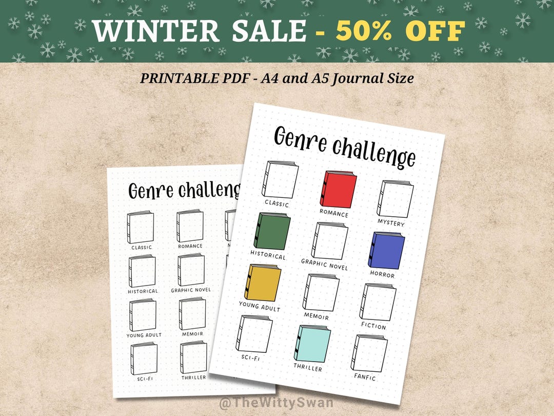 Book Genre Tracker Journal Pages Printable Reading Log Bujo Printable ...