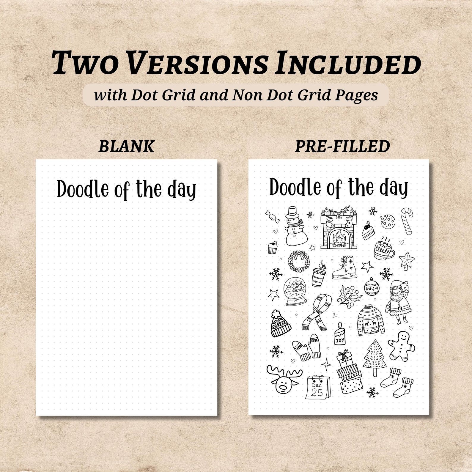 Doodle of the Day Printable Journal Pages Monthly Doodles Drawing Page ...