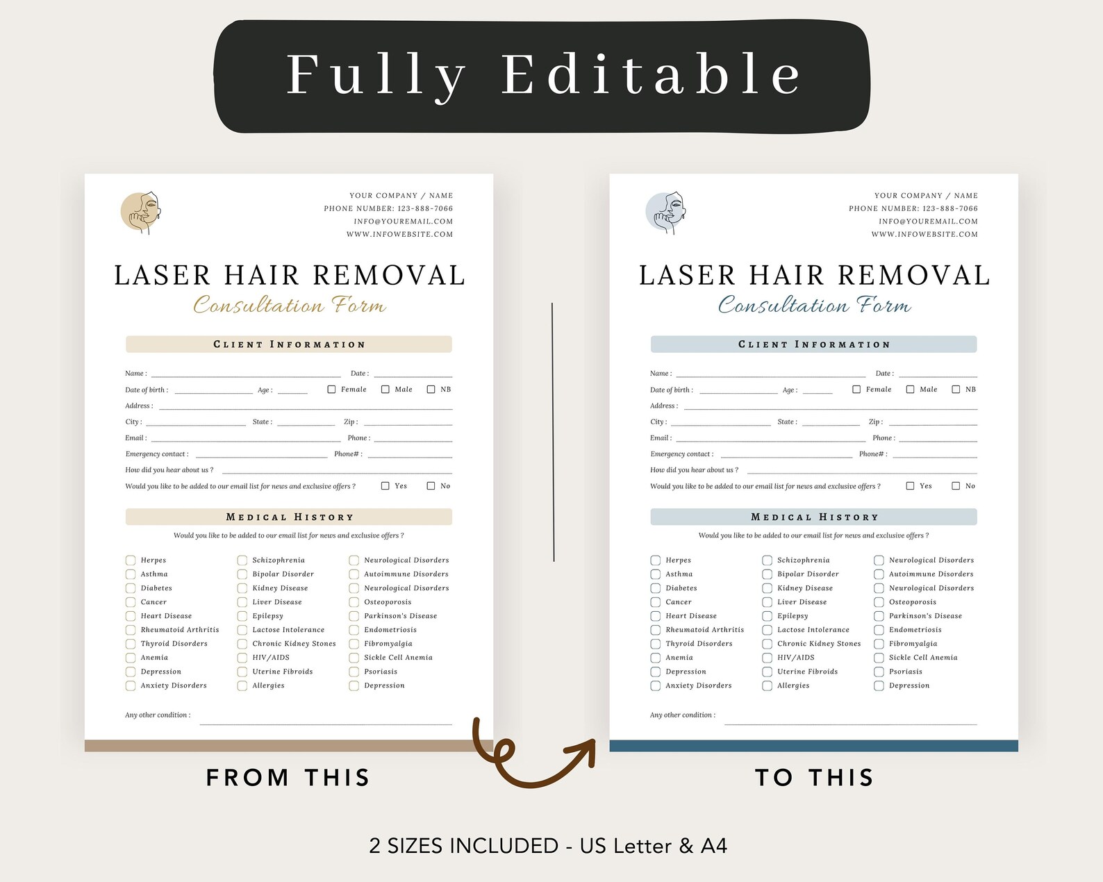 Laser Hair Removal Consent Forms, Esthetician Template, Laser Hair ...