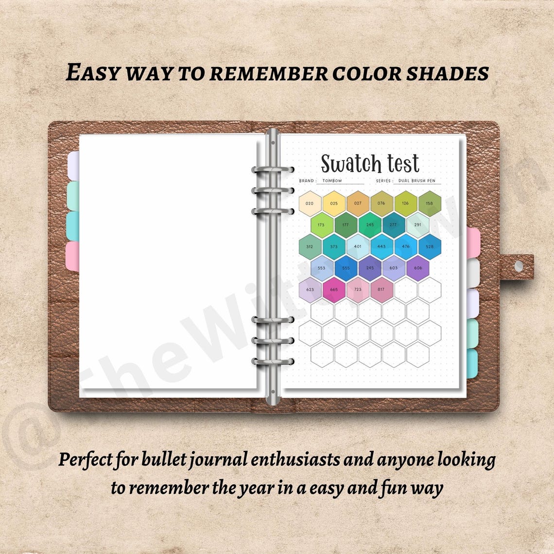 Swatch Test Page Journal Pages Printable Color Tracker Bujo Printable ...