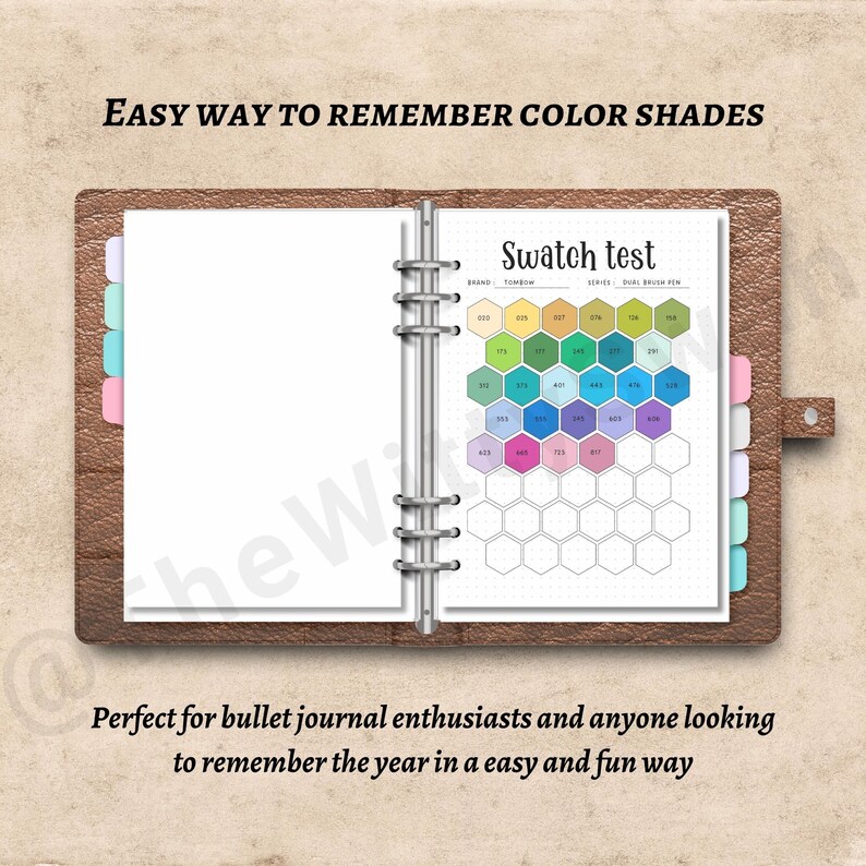 Swatch Test Page Journal Pages Printable Color Tracker Bujo Printable ...