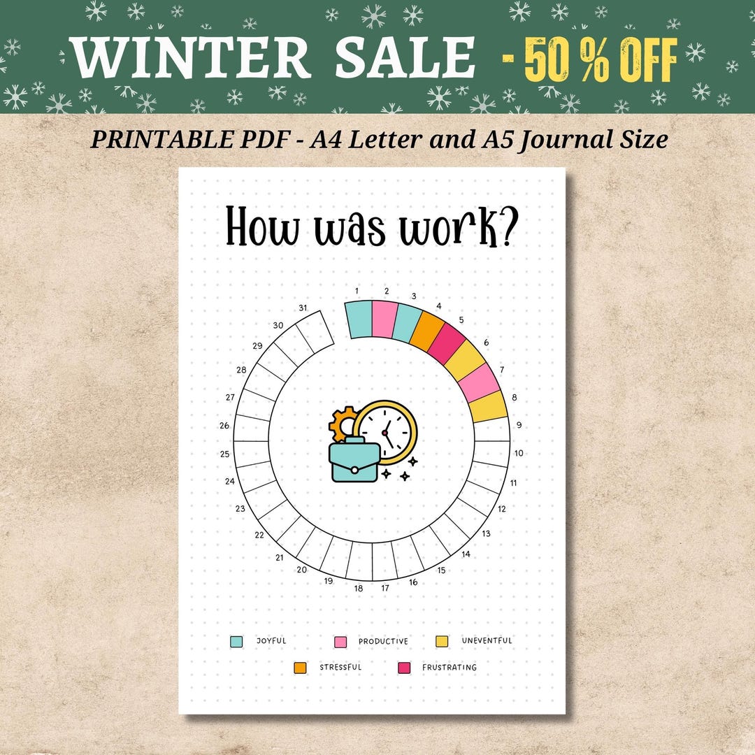 Work Tracker Journal Pages Printable Monthly Tracker Bujo Printable ...