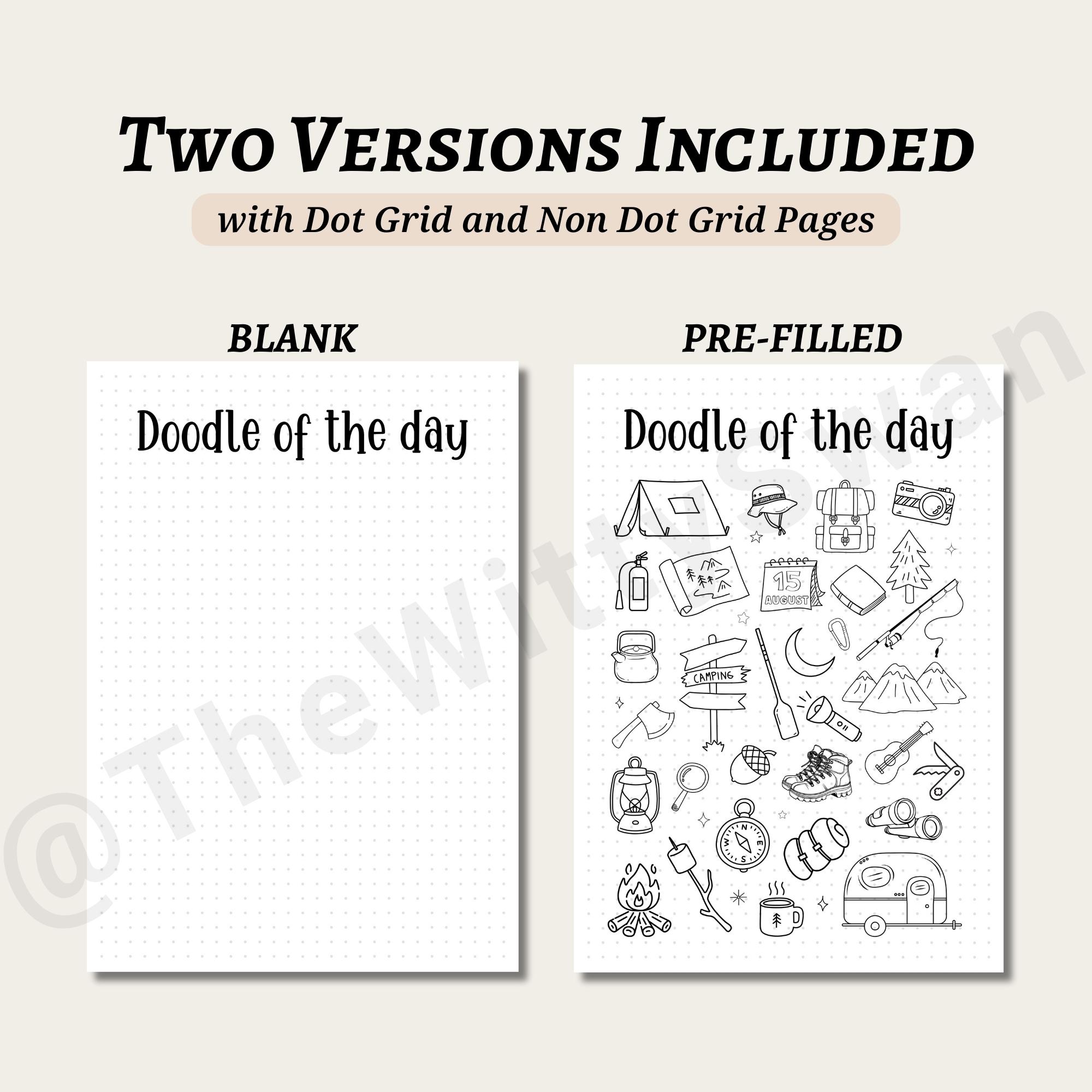 Doodle of the Day Bundle Printable Journal Pages Monthly Doodle of the ...