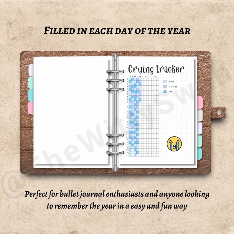 Crying Tracker Printable Journal Pages Mental Health Tracker Yearly ...