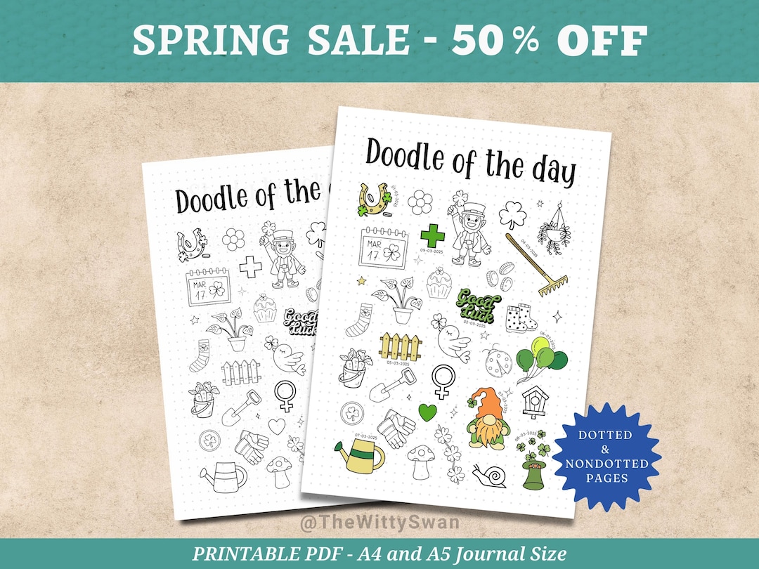 Doodle of the Day Printable Journal Pages Monthly Doodle of the Day ...