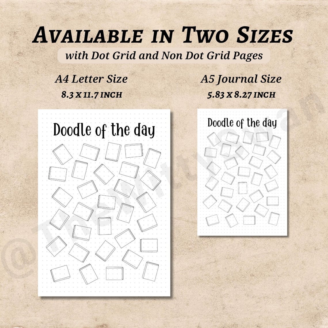 Book Doodle Journal Pages Printable Monthly Doodle of the Day A5 Insert ...