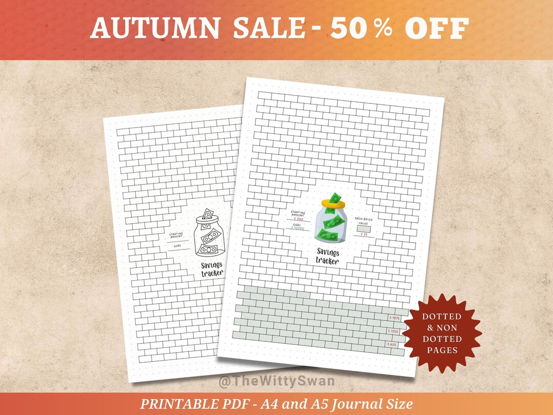 Money Savings Tracker Journal Pages Printable Finance Tracker Savings ...
