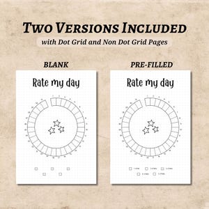 Rate My Day Tracker Printable Journal Pages Wheel Tracker Bujo ...