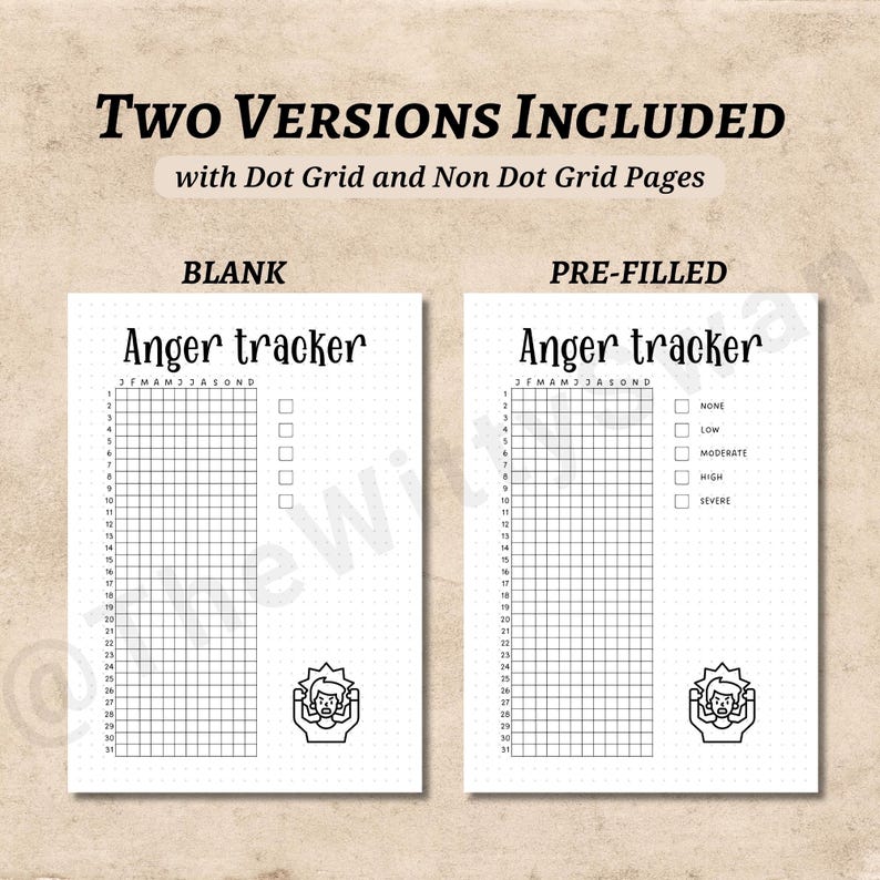 Anger Management Planner Printable Journal Pages Mood Tracker Bujo ...