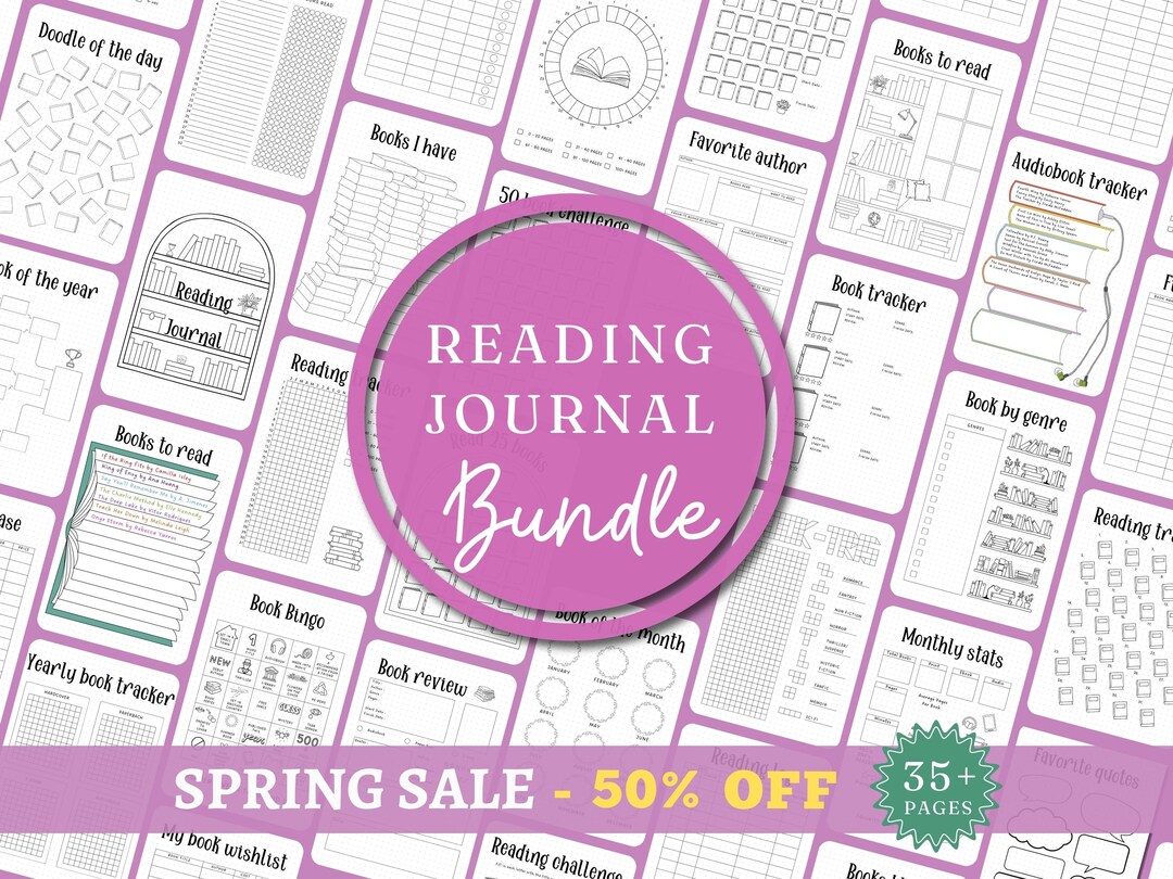 Reading Journal Bundle Printable Reading Planner Book Journal Template ...