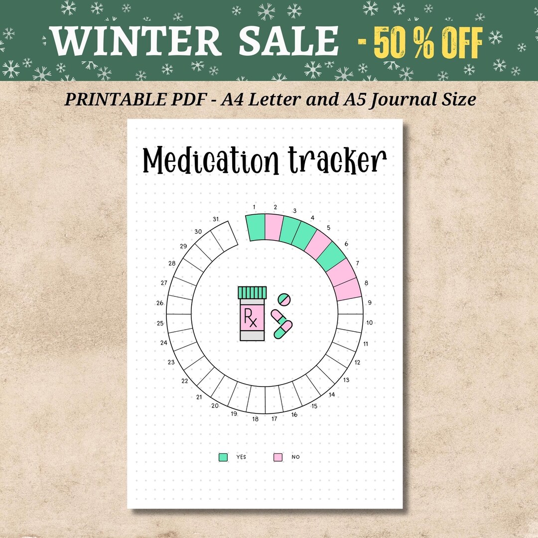 Medication Tracker Journal Pages Printable Monthly Tracker Bujo ...