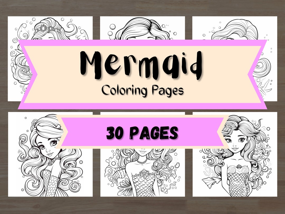 Cute Mermaid Coloring Book Pages Printable Mermaid Coloring Pages Ocean ...