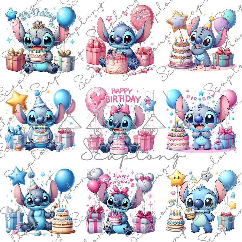 Stitch Happy Birthday Png - Etsy