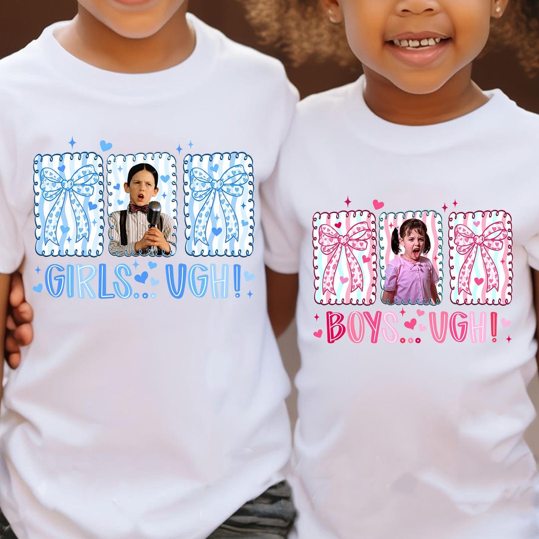 Coquette Girl Ugh Png, Boy Ugh Png, Matching Vday Shirt Design, Preppy ...