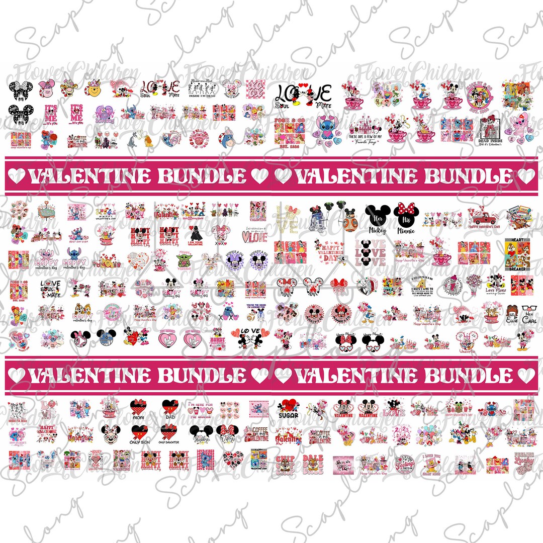 200 Mega Bundle Valentine Designs, Magical Heart Valentines Png, Love ...