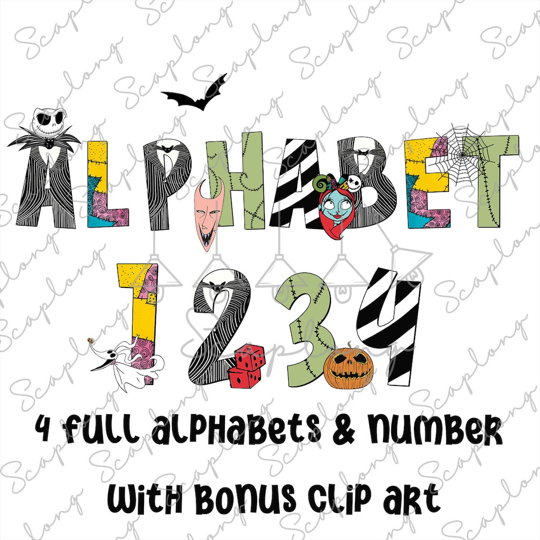 Bundle Alphabet Set, Halloween Horror Alpha Png, Spooky Season, Horror ...