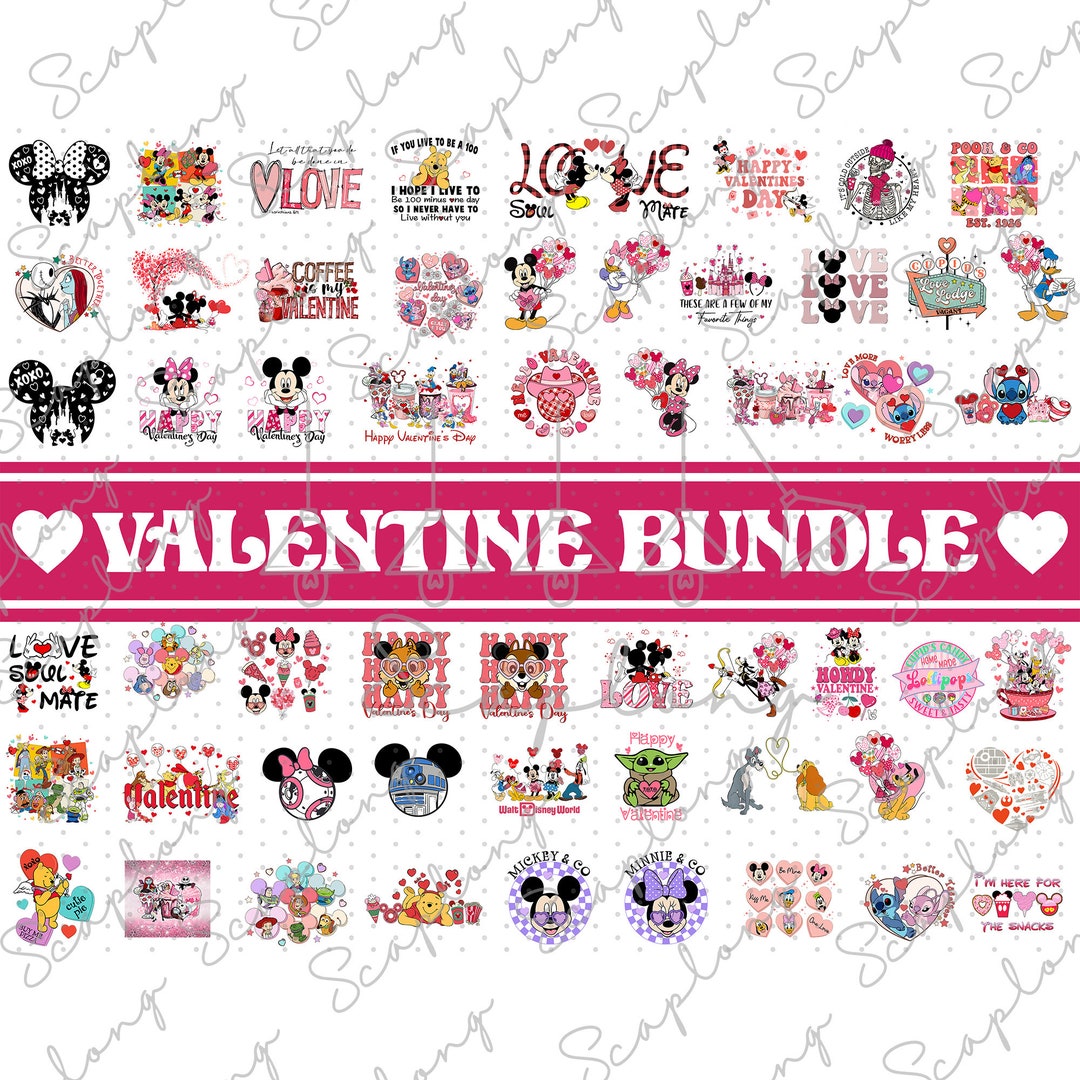 200 Mega Bundle Valentine Designs, Cartoon Valentine Png, Love XOXO ...