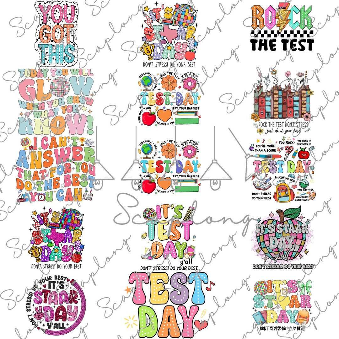 Bundle 20 It's Star Day Don't Stress Do Your Best Png, Test Day Teacher ...