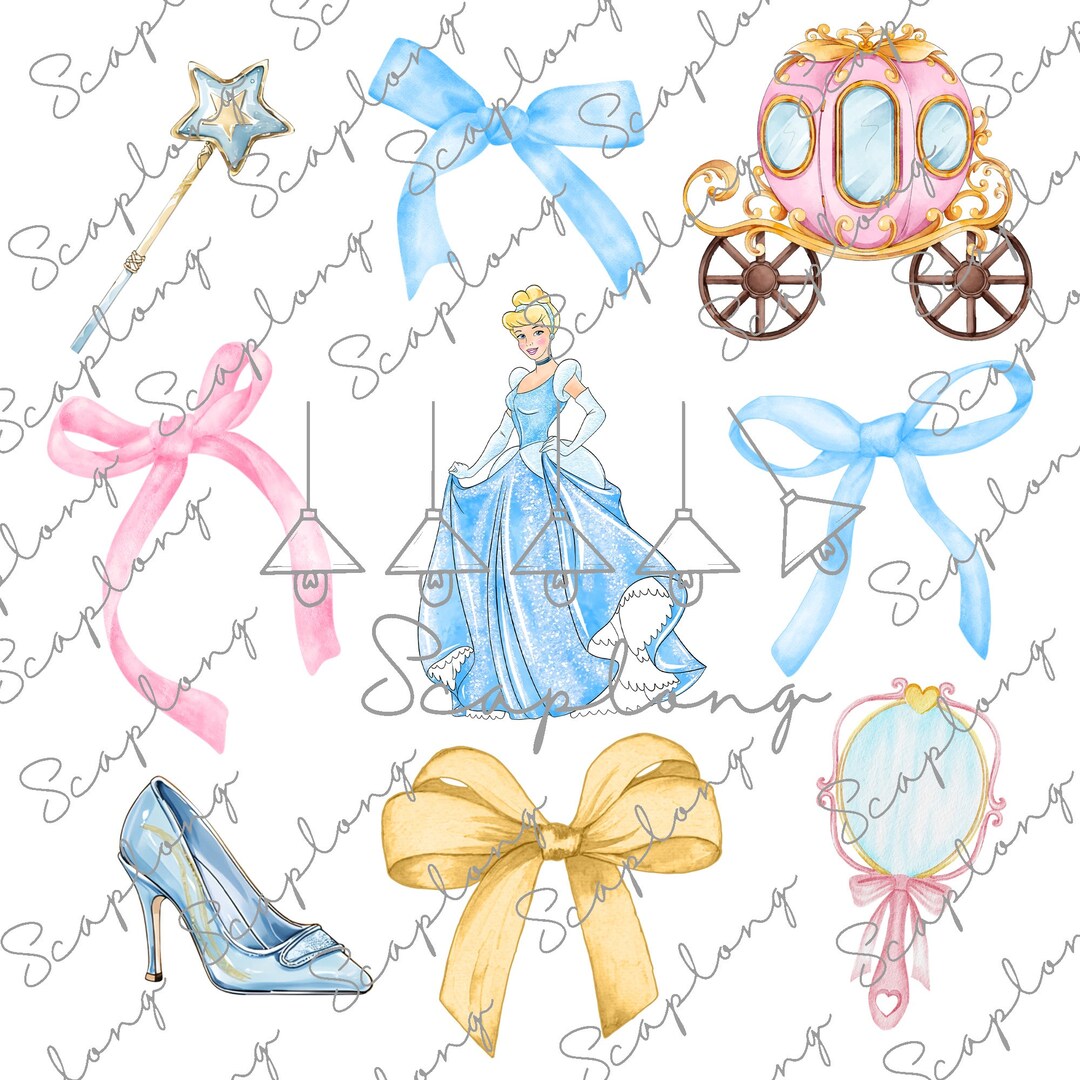 Watercolor Princess Coquette Bow Png, Princess Glass Slipper Png ...