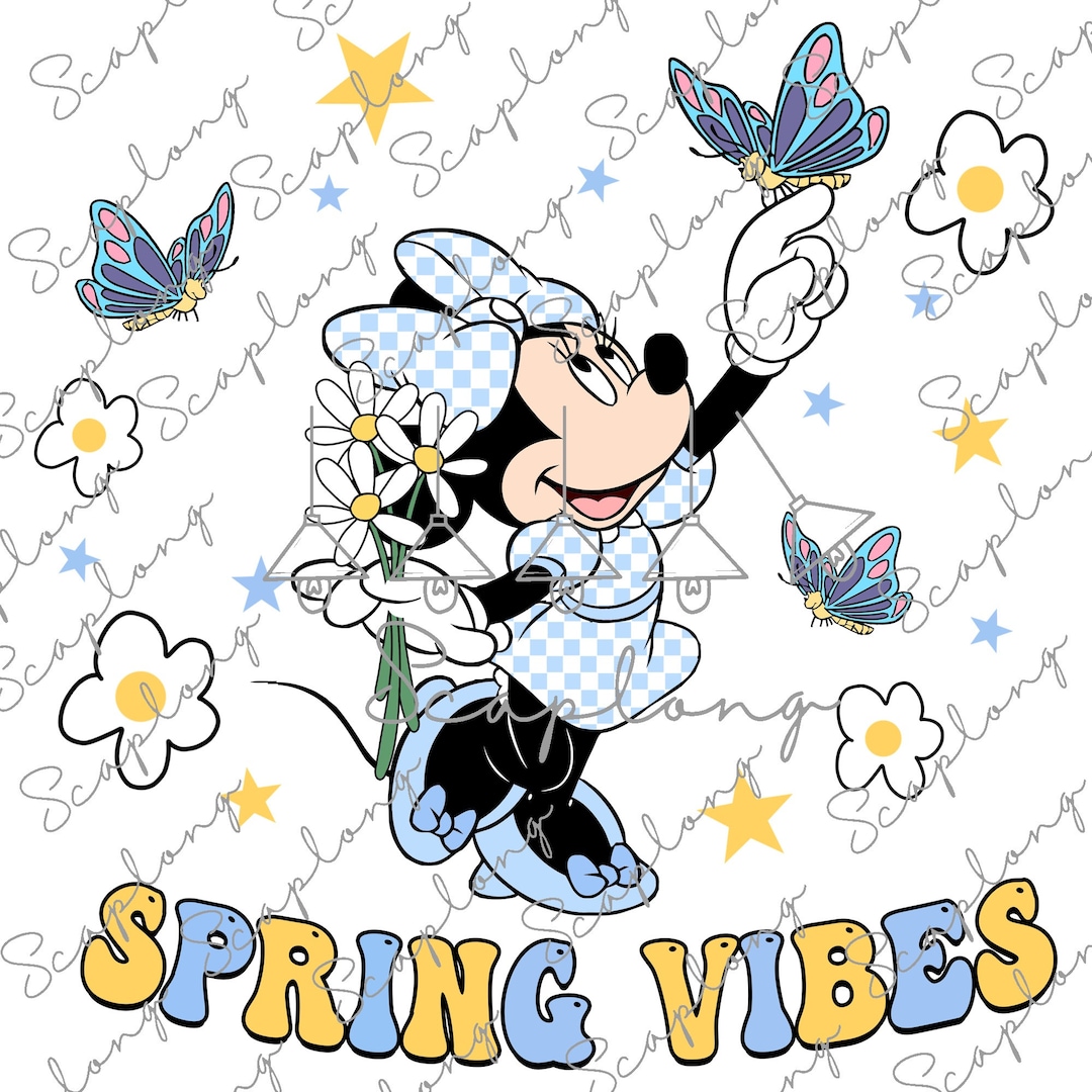 Spring Vibes Png, Mouse Floral Spring Png, Family Trip 2026 Png, Retro ...
