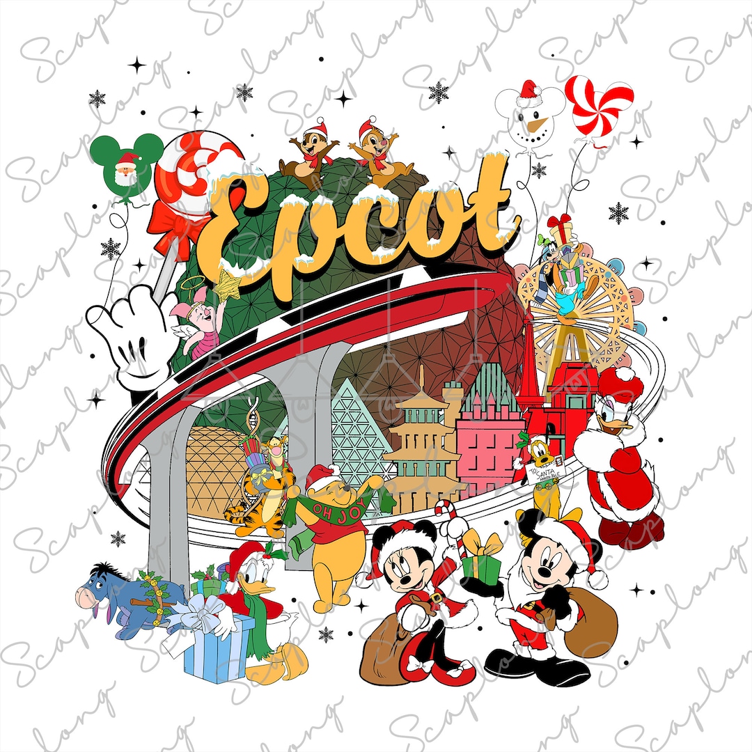 Christmas Epcot Png, Merry Christmas Png, Mouse and Friends Christmas ...