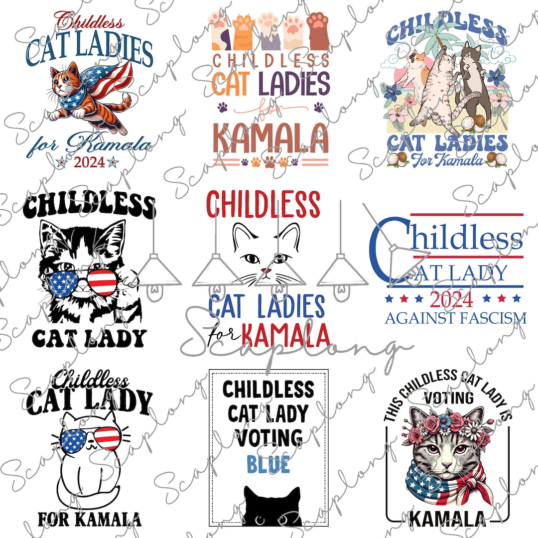 Vintage Childless Cat Lady Png Svg, Madam President Png, American Women ...