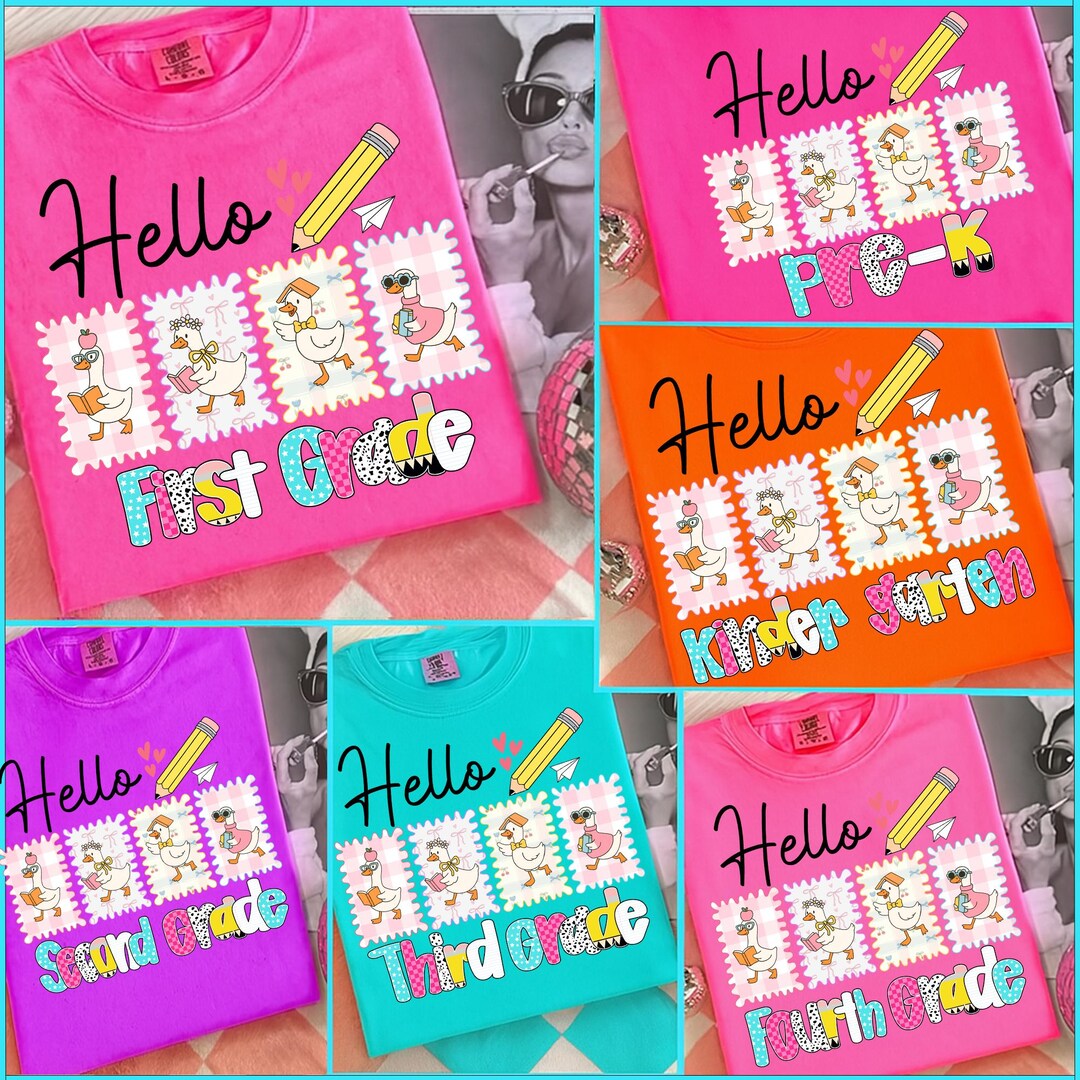 Goose Back to School Png Bundle, Hello Kindergarten Png, Pre-k to 4th ...