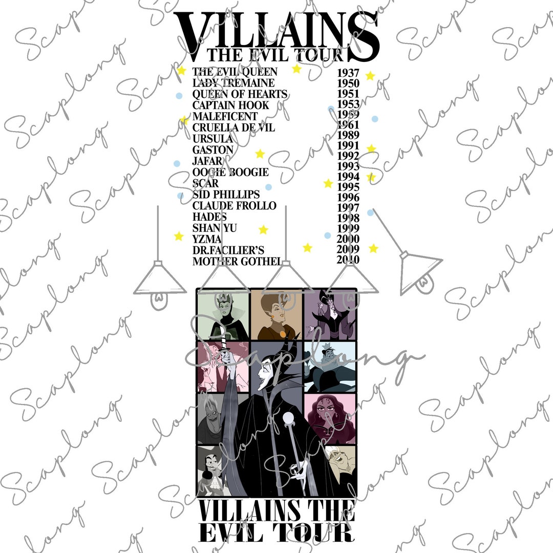 Bundle Villains Tour Png, Villains Wicked, Family Trip 2024 Png, Spooky ...