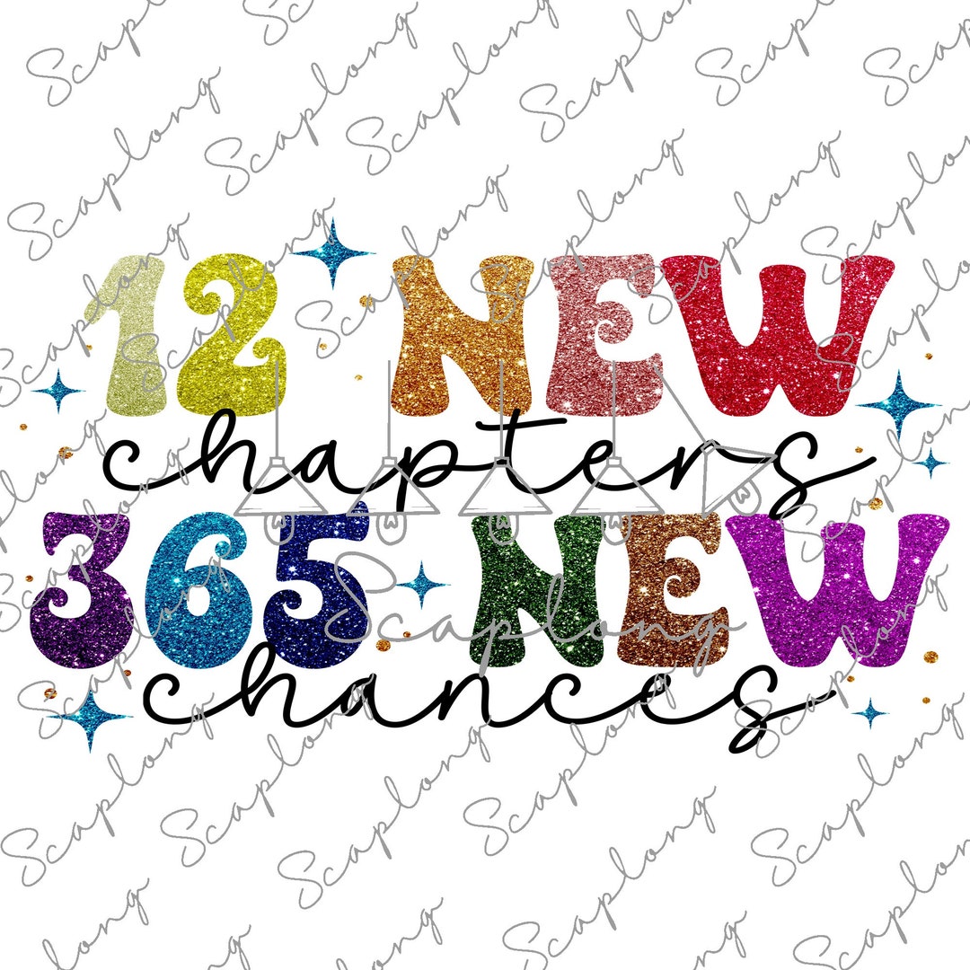 Glitter 12 New Chapters 365 New Chances Png Sequins Glitter - Etsy