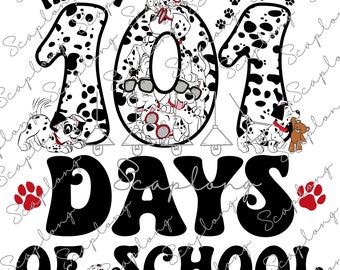 101 Days of School Dalmatian Dog Svg, 101 Days Smarter Svg, 101 Days of ...