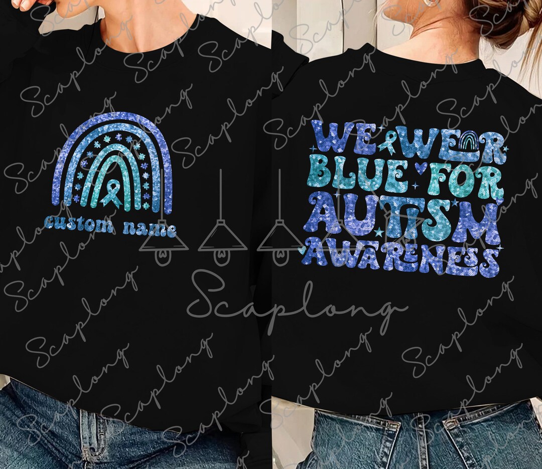 Bundle Custom We Wear Blue for Autism Awareness Png, Autism Puzzle Png ...