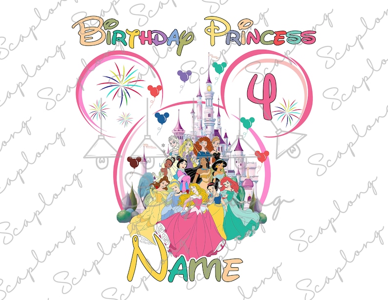 Custom Name Birthday Princess Png Birthday Girl Png Magical - Etsy
