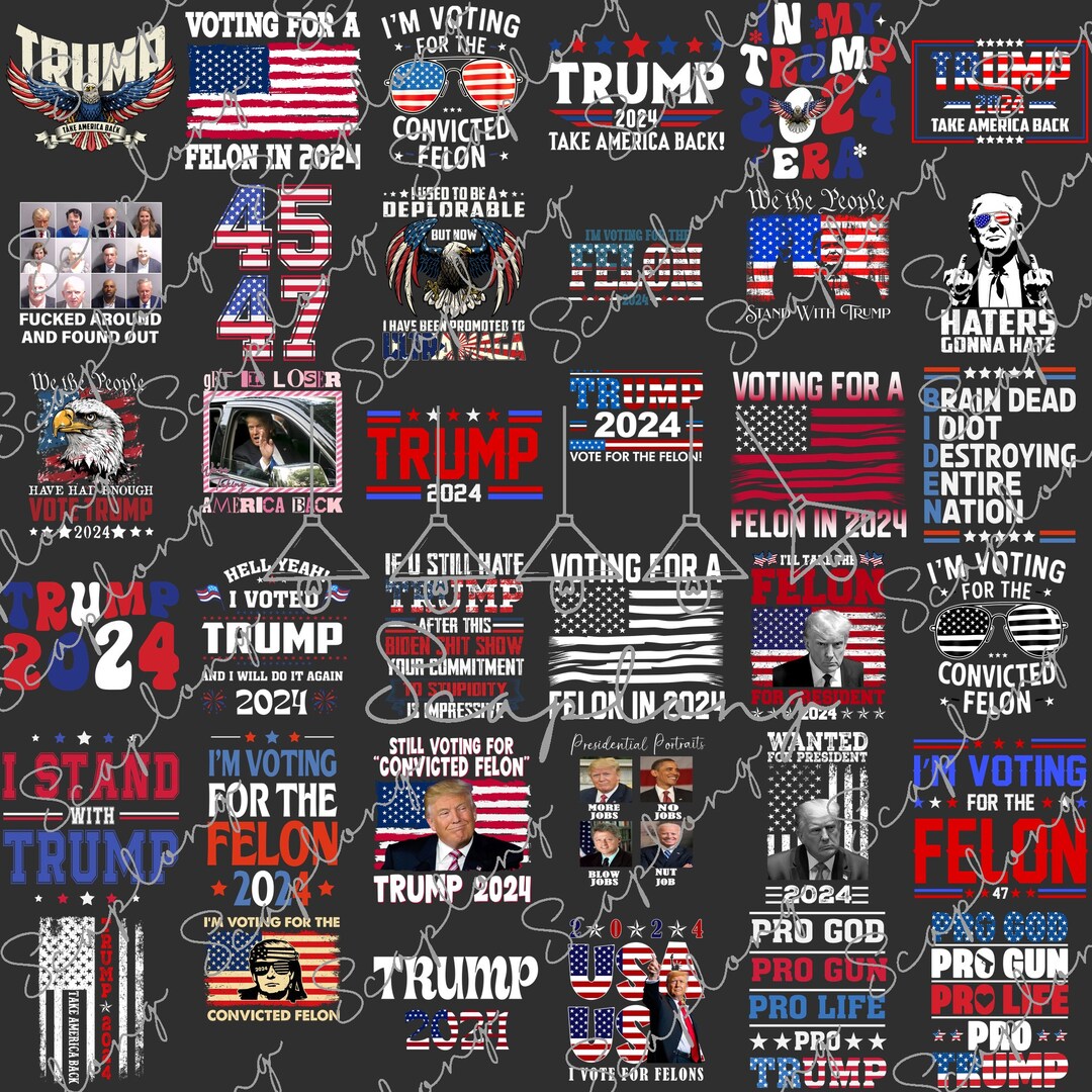 Bundle 35 I'm Voting for A Felon Trump PNG, Trump 2024 Png, Trump Felon ...