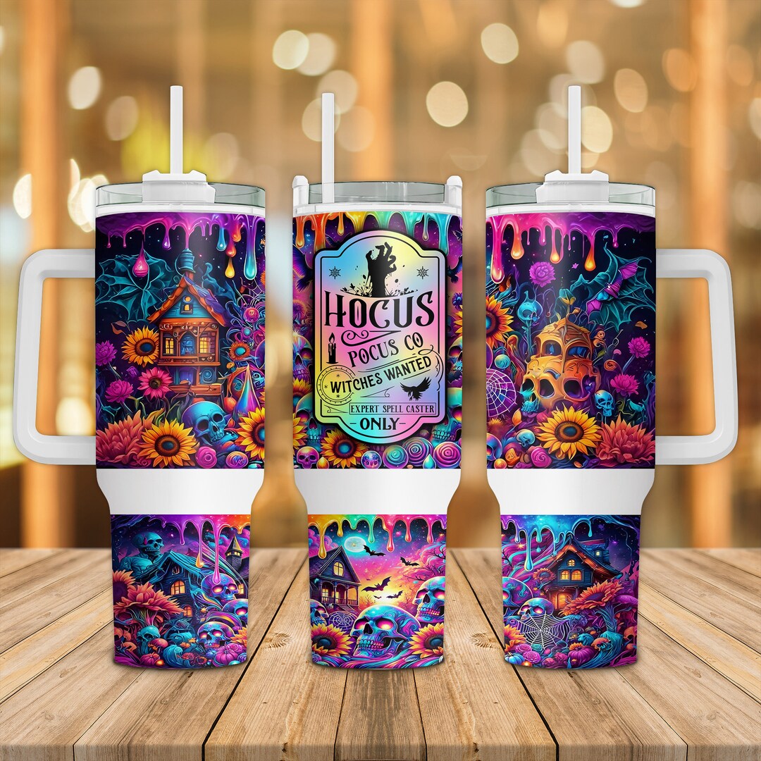 Witch Halloween 40oz Quencher Tumbler Wrap Spooky Witch Seamless
